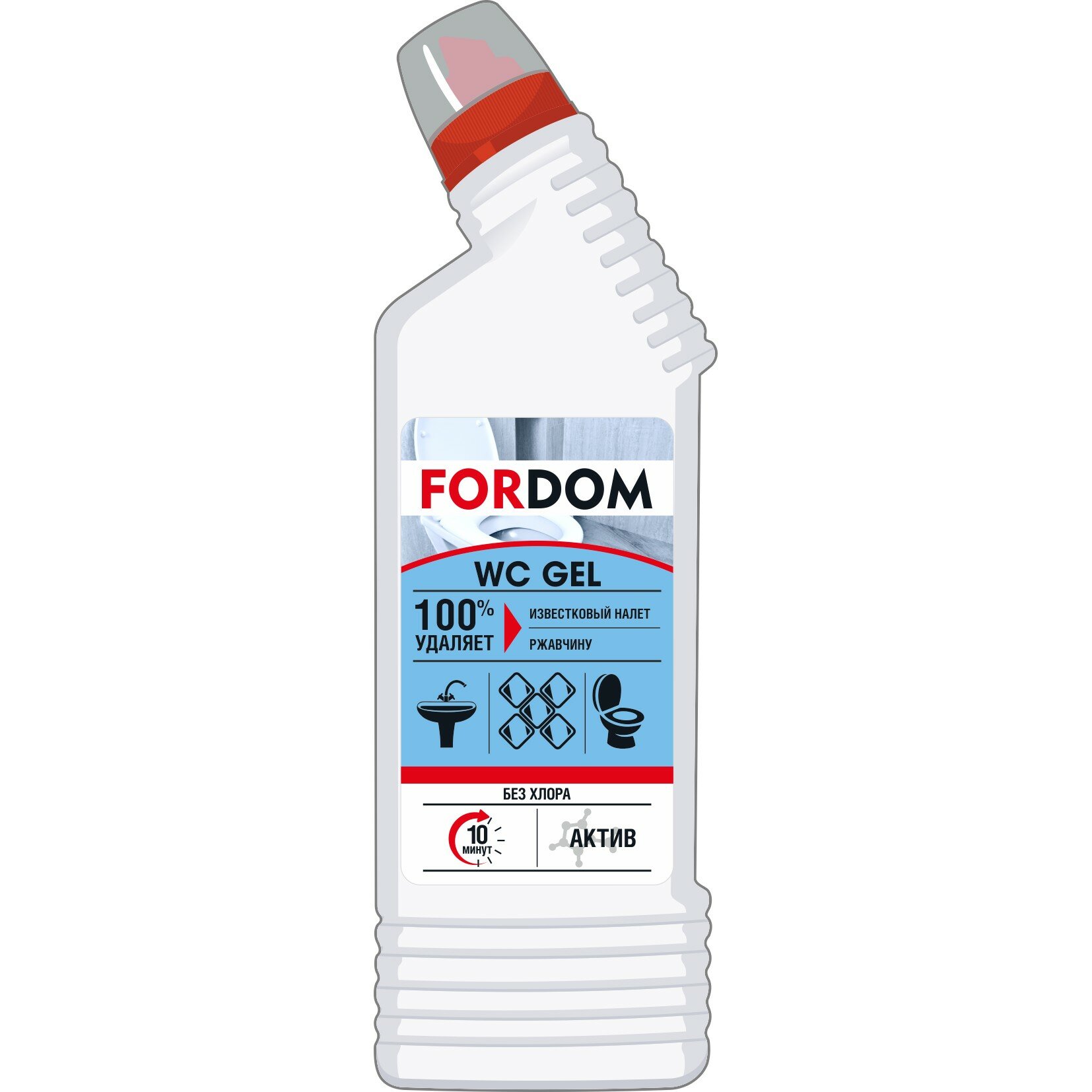 Гель для унитазов и сантехники Fordom Active, 750 мл