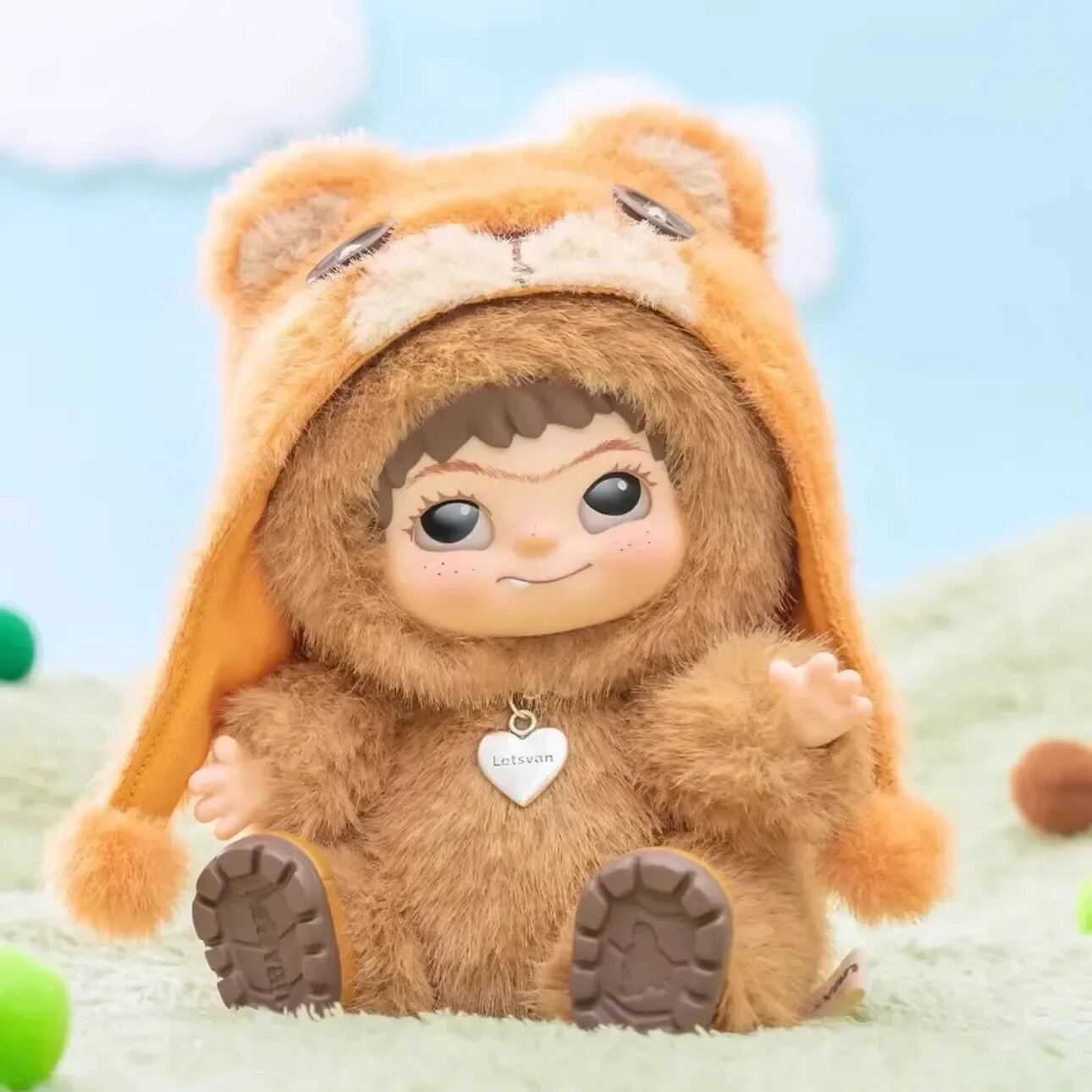 Wakuku Fuzzy Trendy Fun Party слепая коробка Коричневый, 3 ON BOX