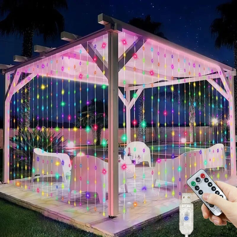 LED гирлянда-штора Multicolor 3x2M 200LEDs