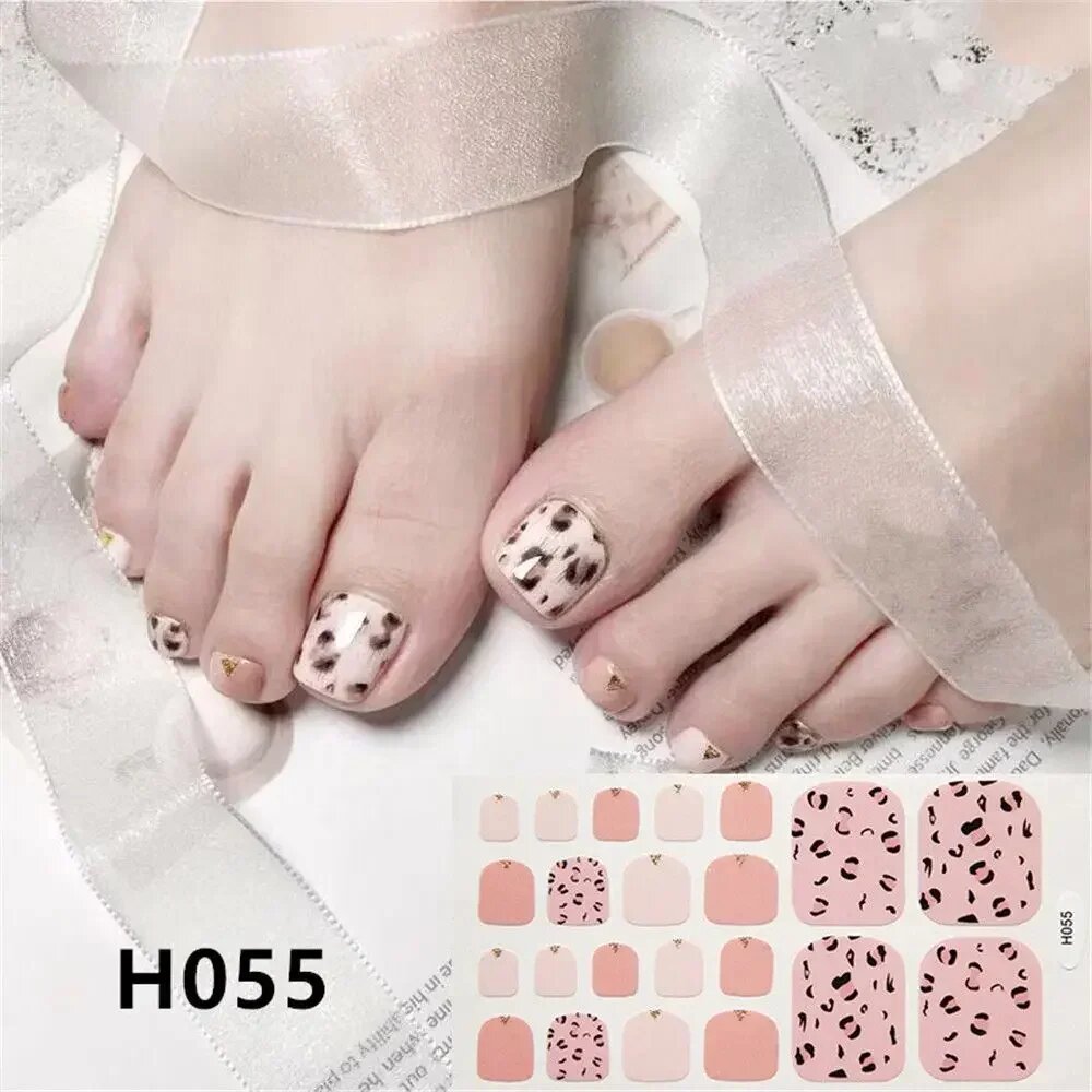 Наклейки на ногти для ног H055, 22 шт