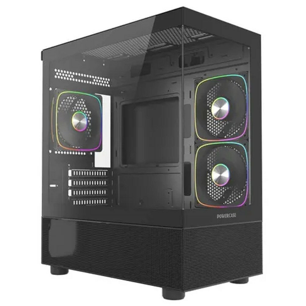 Powercase Корпус Корпус Vision Micro M2 ARGB, Tempered Glass, 3x 120mm ARGB PWM Fan, чёрный, mATX CVMBM2-A3
