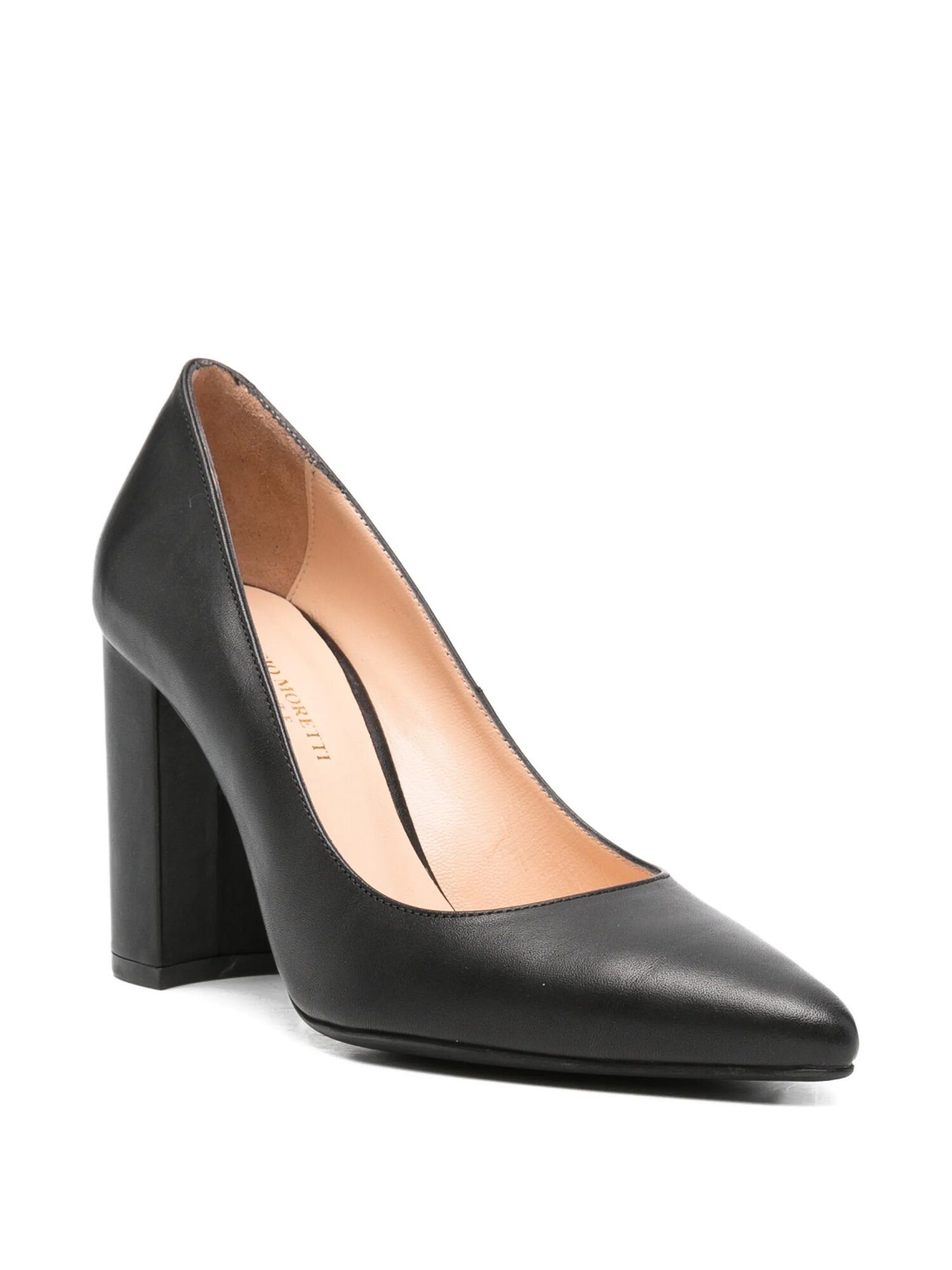 Туфли SERGIO MORETTI Pointed-toe block-heel pumps, размер 37, черный — фото 1