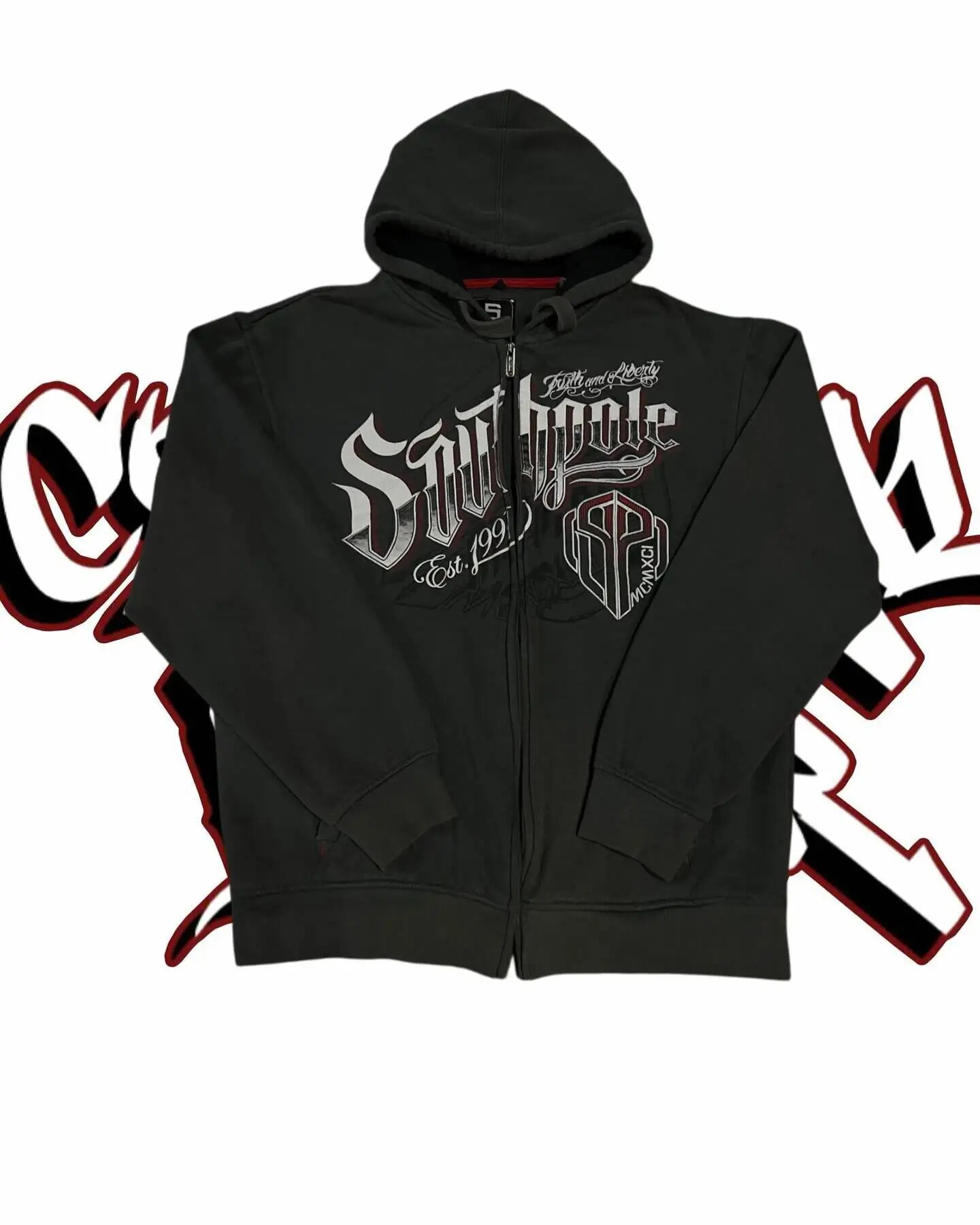 Черная толстовка на молнии Soul Hole Est.99 AR-hoodie09