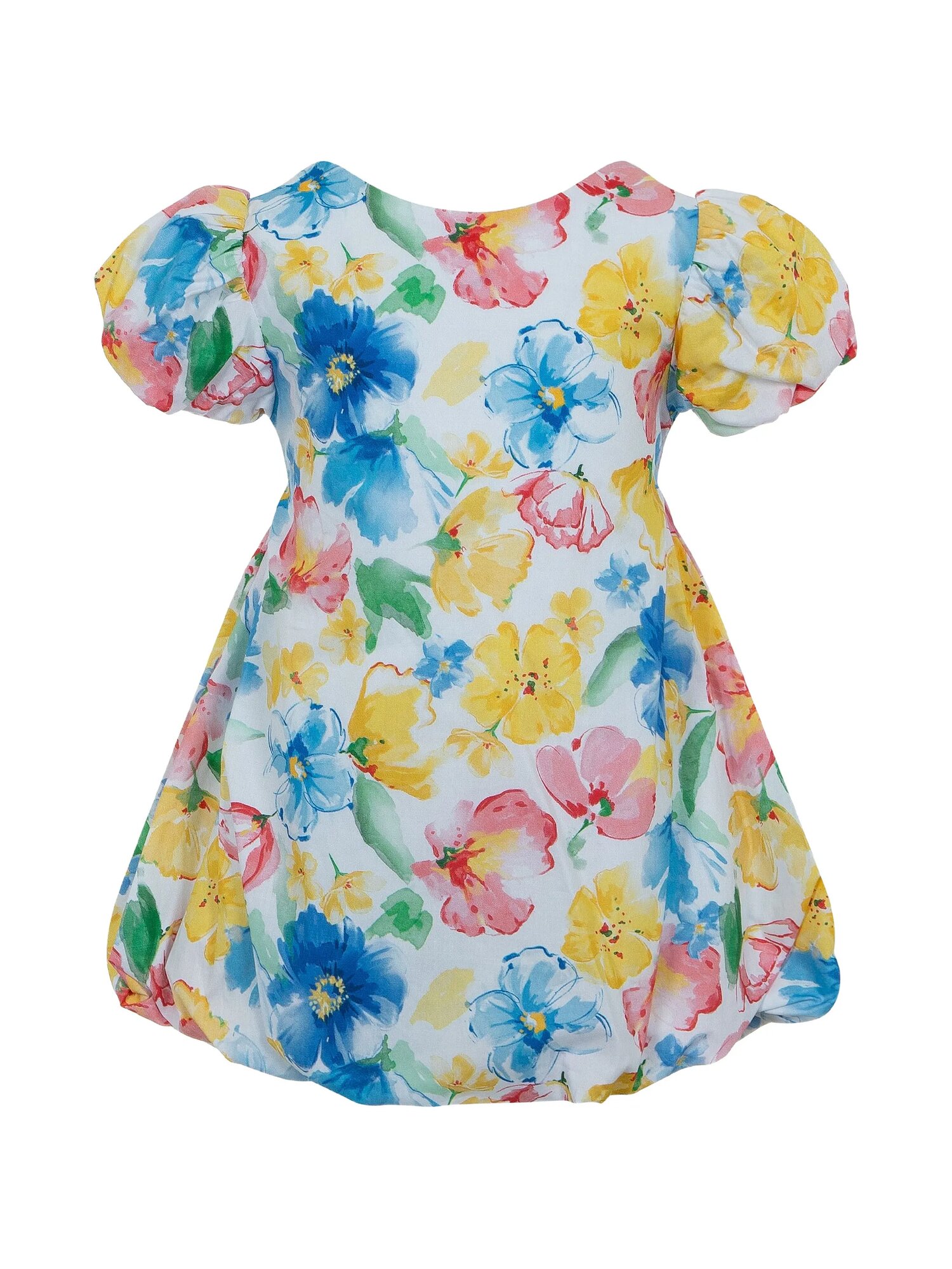 Платье Floral-print puff-sleeve dress