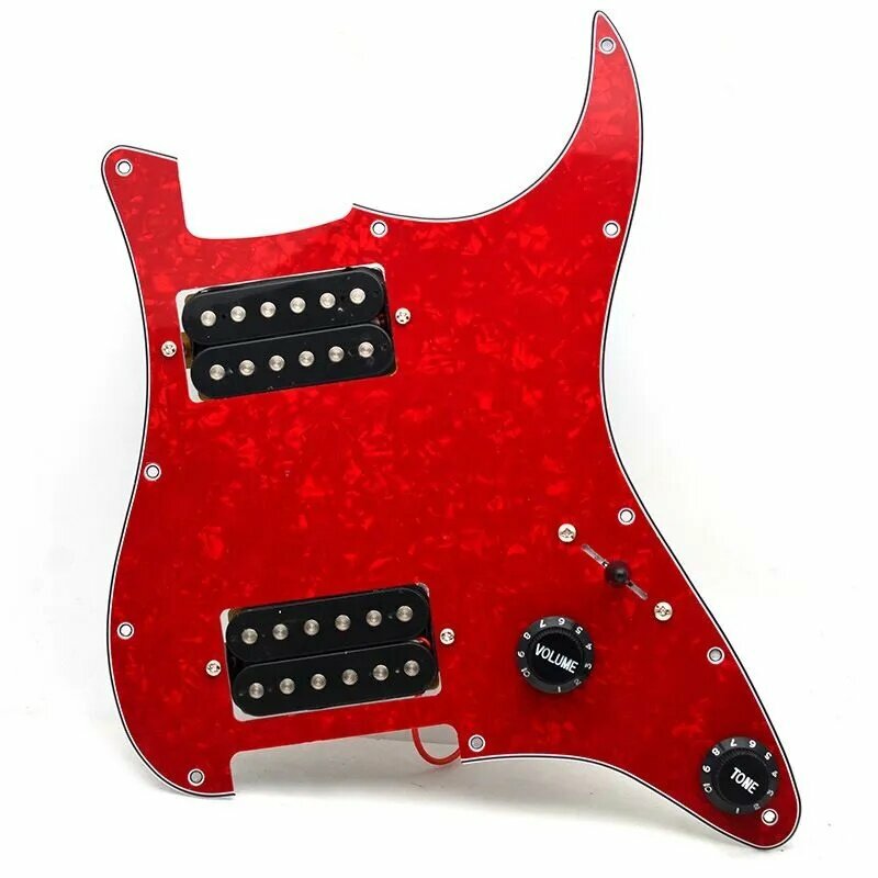 Alnico 5 Prewired Strat Pickguard Накладка с разделителем катушек HH Loaded Pickguard с набором звукоснимателей хамбакера, многоцветная