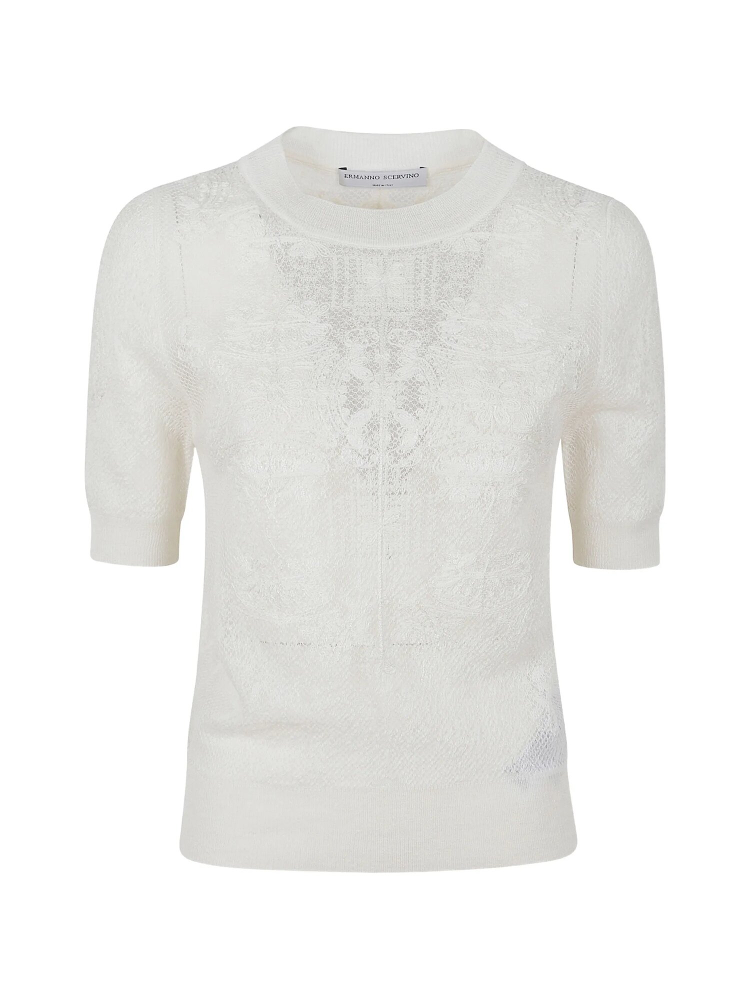 Свитер Lace-knit short-sleeve sweater