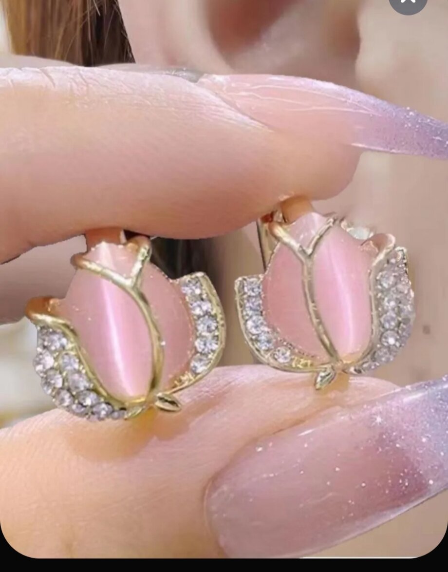 Серьги пусеты, кошачий глаз синтетический