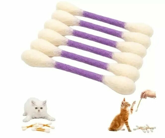 Игрушки для кошек с кошачьей мятой в виде гигантских ватных палочек, 6 шт.