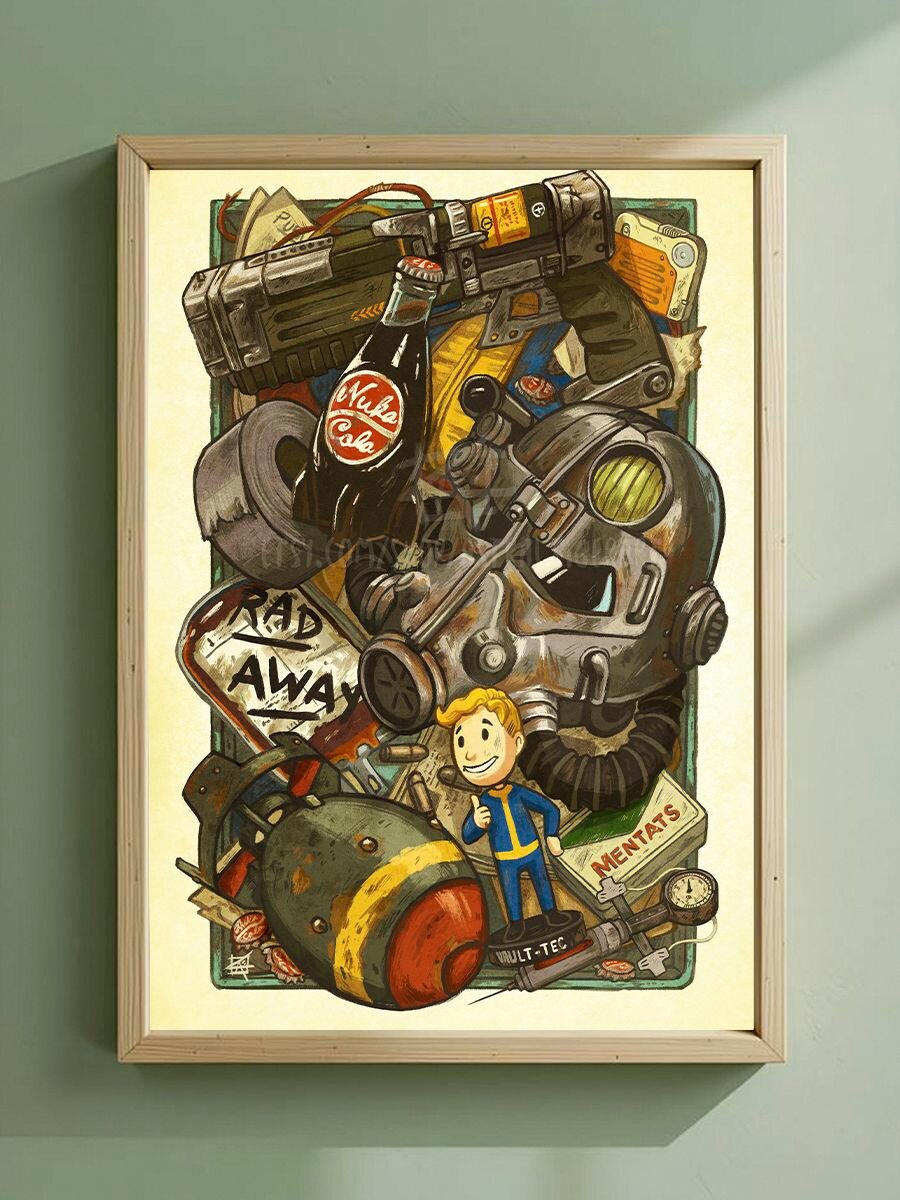 Постер, плакат на стену "Fallout 4 Игра" 42 см х 29,7 см (А3)