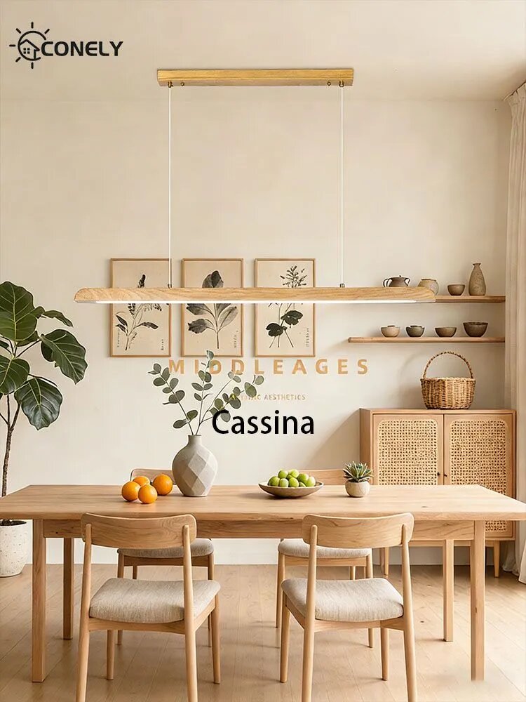 Cassina Люстра, LED, 45 Вт, современный дизайн с деревянными элементами, 1100 мм — фото 1