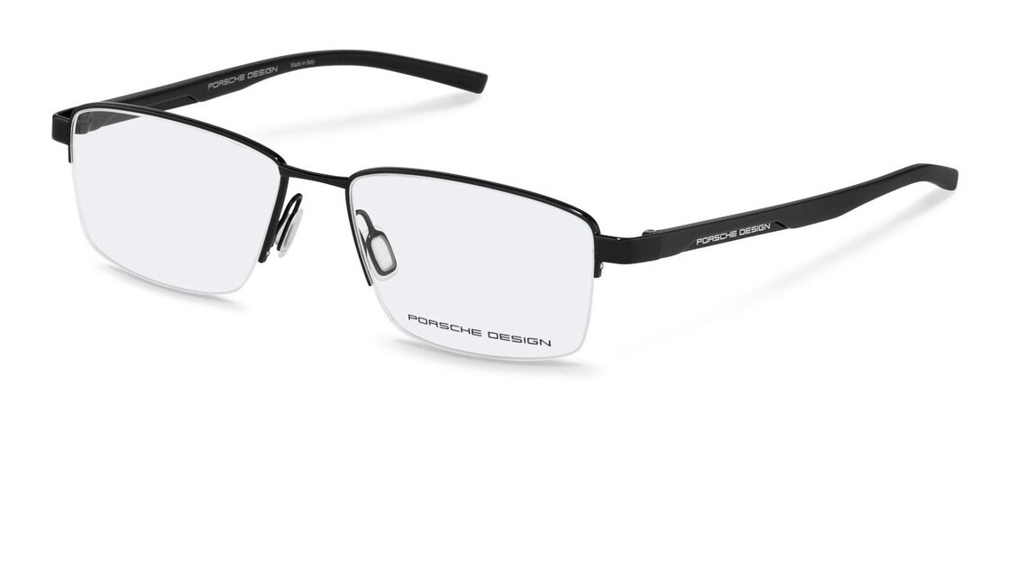 Оправа Porsche Design P8745 A, прямоугольная, металл, черная, с футляром и салфеткой