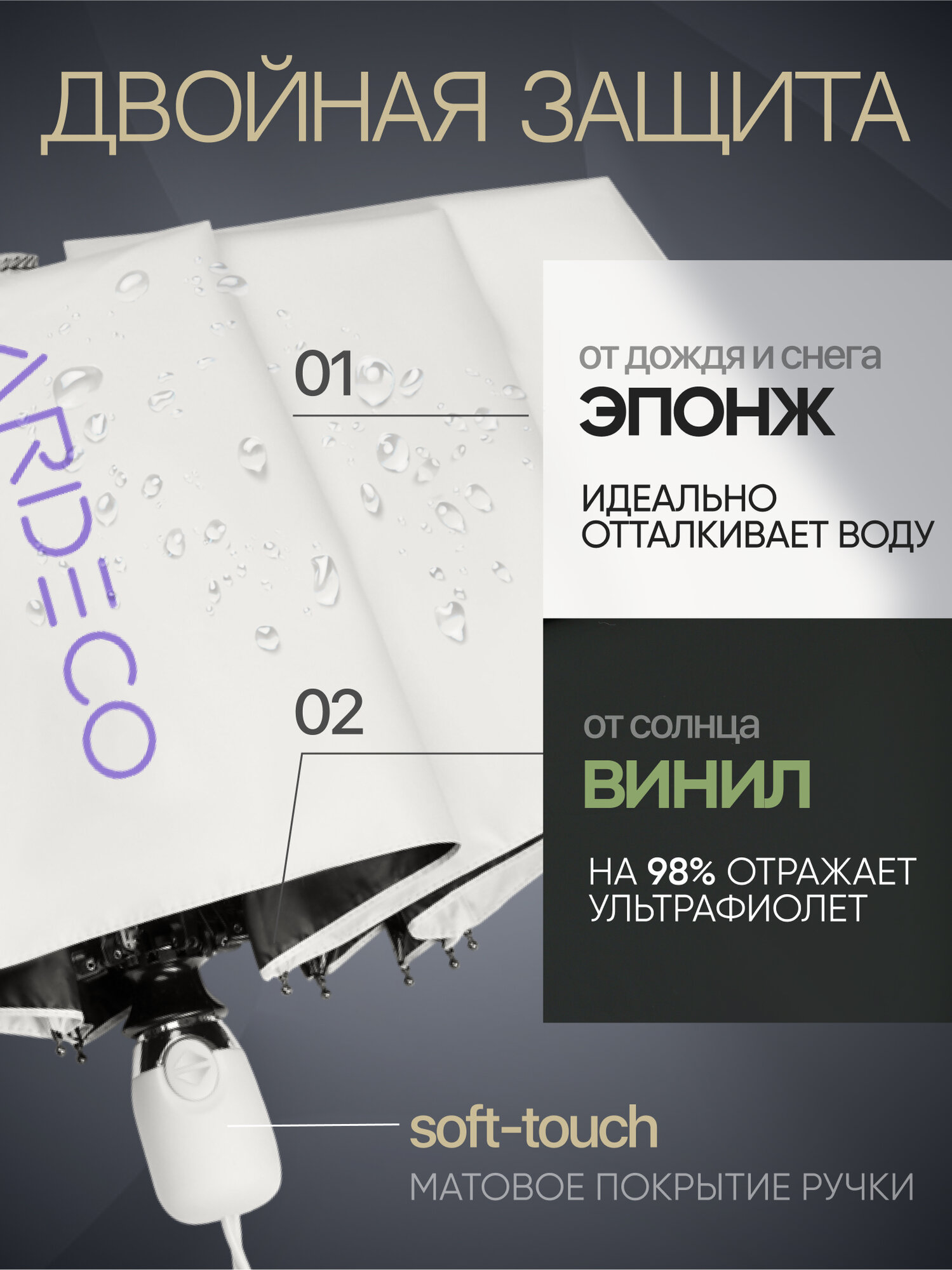Зонт , белый — фото 1