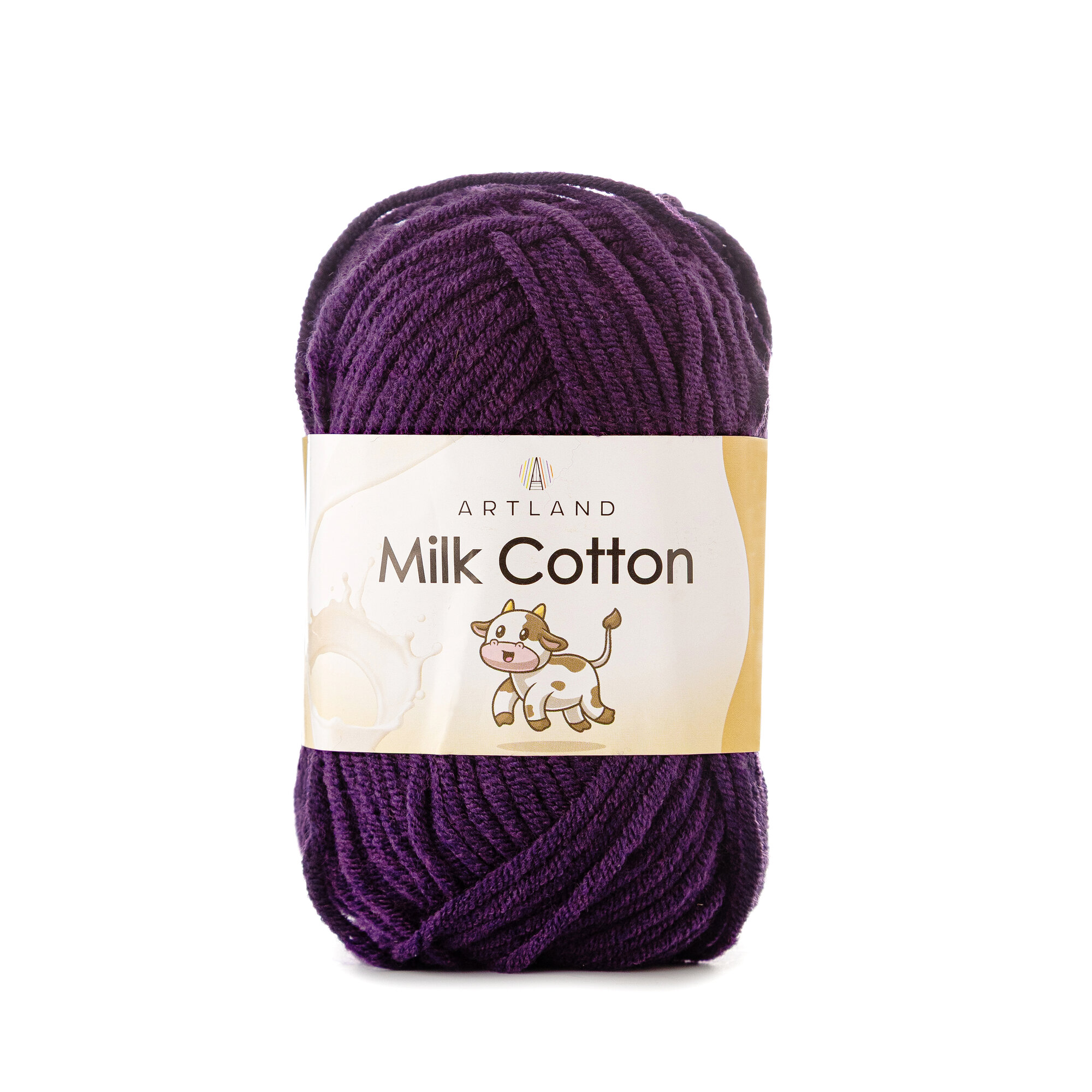 Пряжа для вязания Milk Cotton Artland 4 мотка (100 м, 50 гр), цвет 17 фиолетовый
