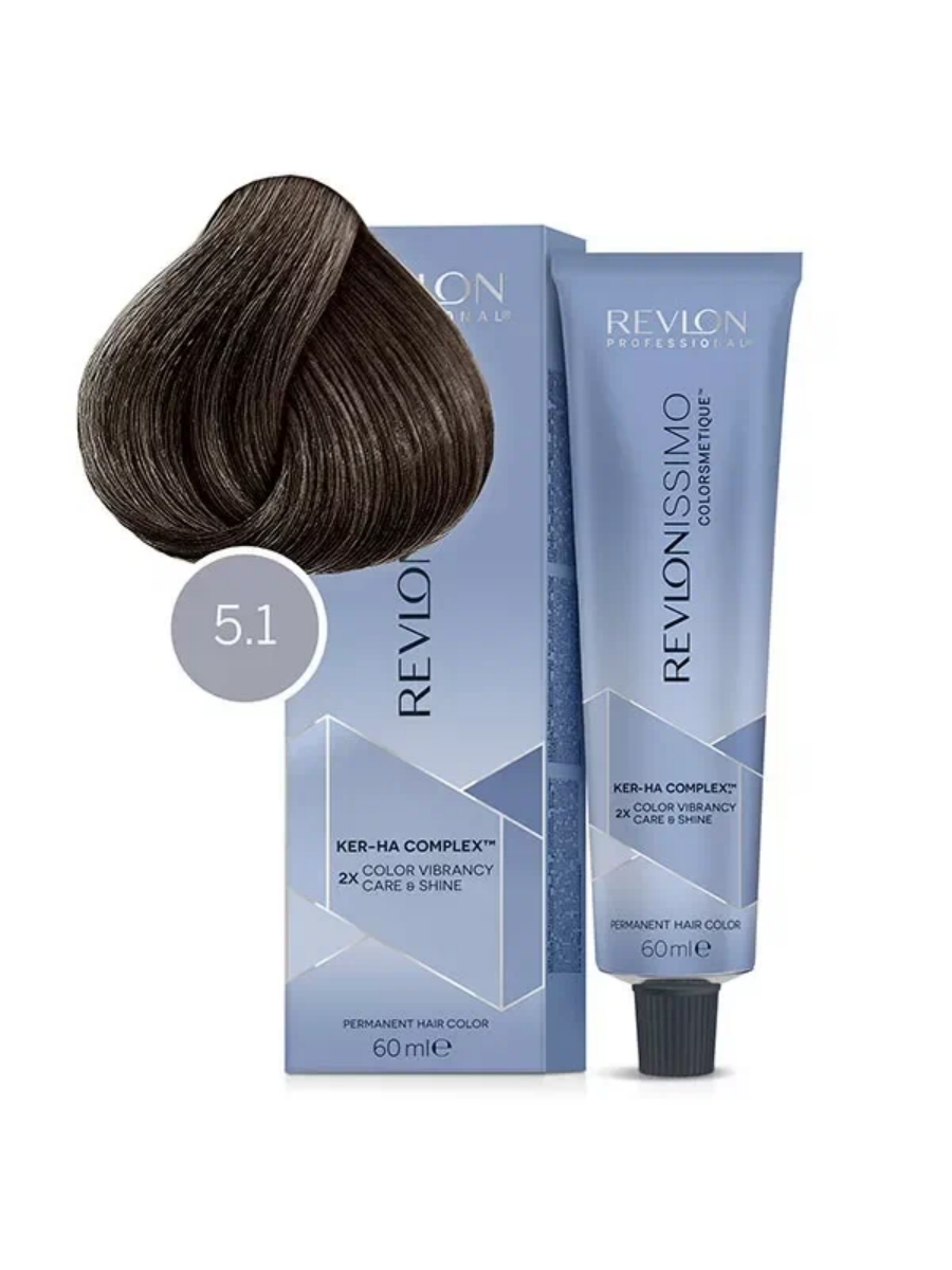 Краска для волос Revlon Professional Revlonissimo Colorsmetique Care & Shine, с гиалуроновой кислотой перманентная, 5.1