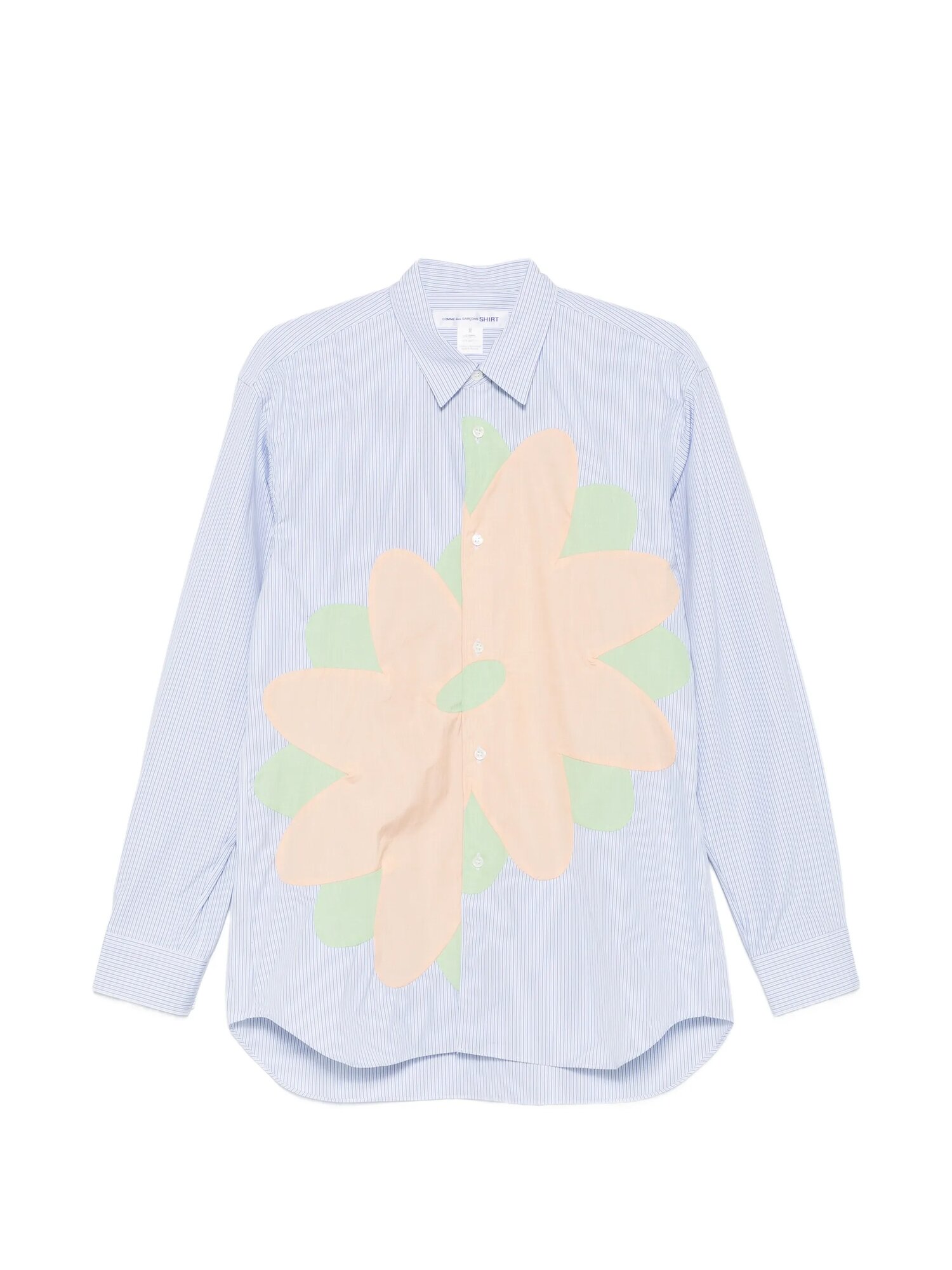 Рубашка Floral-appliqué striped shirt