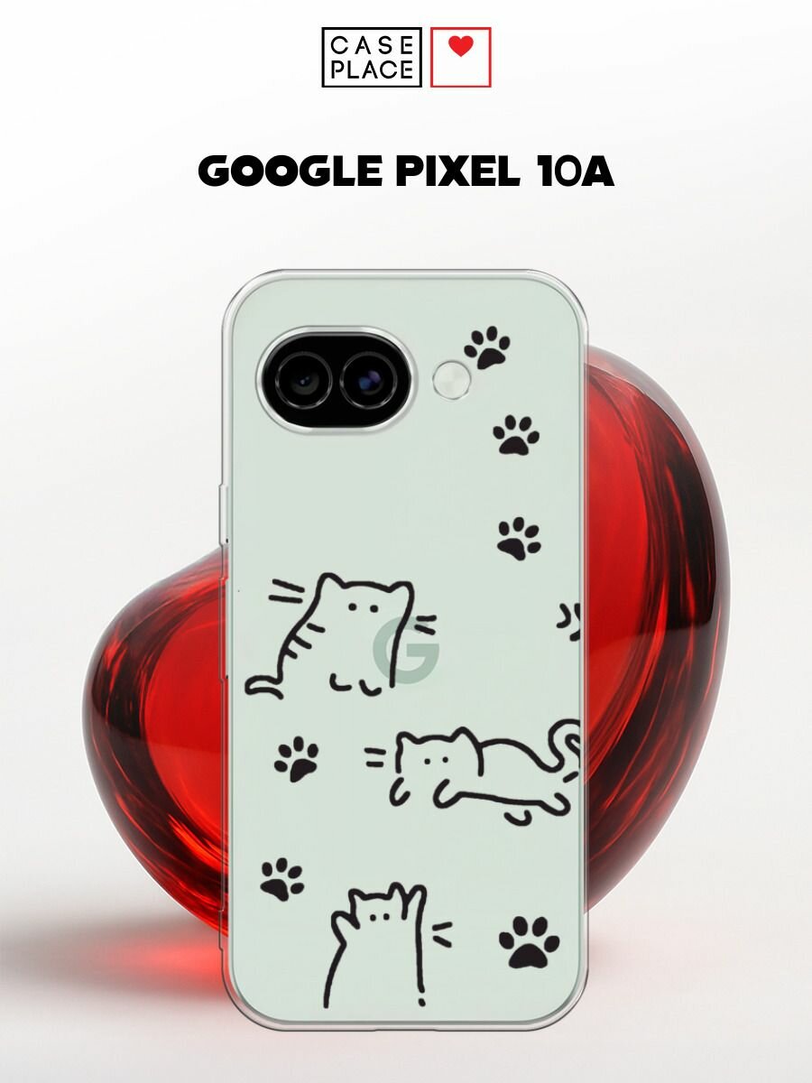 Чехол на Google Pixel 10A / Гугл Пиксель 10А с принтом Кот с лапками