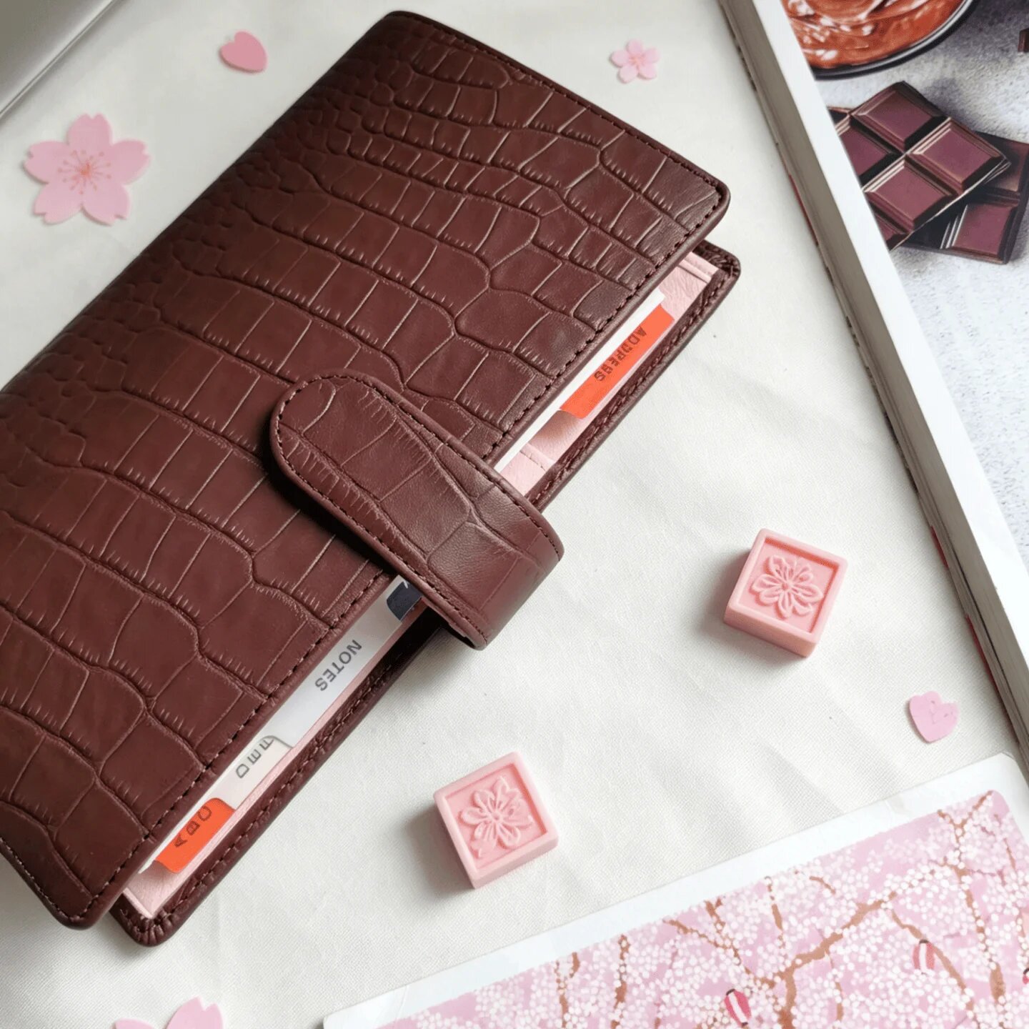 Планировщик JILLARGEAN кожаный brown and Pink
