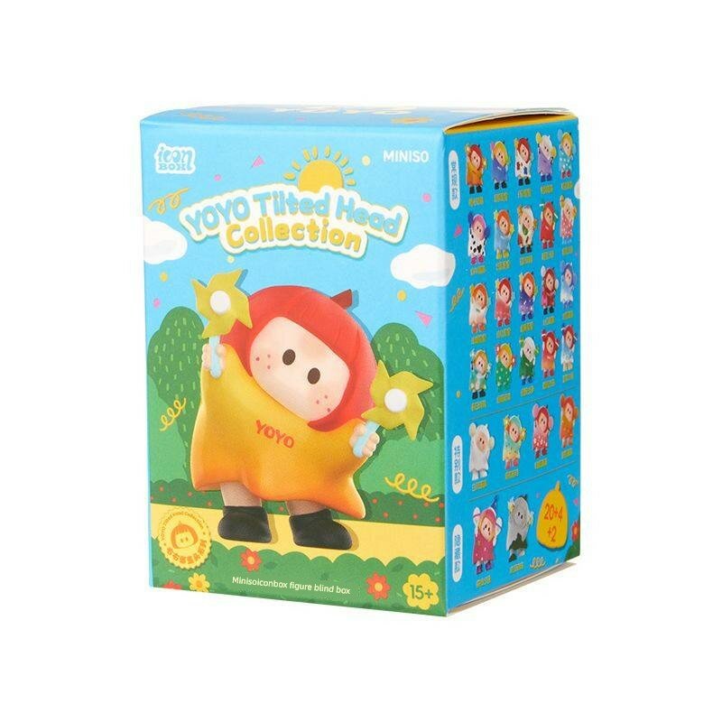 Оригинальная фигурка MINISO Yoyo Yoyo-chan из серии Cute Tilted Head Iconbox, модная игрушка-сюрприз, украшение,