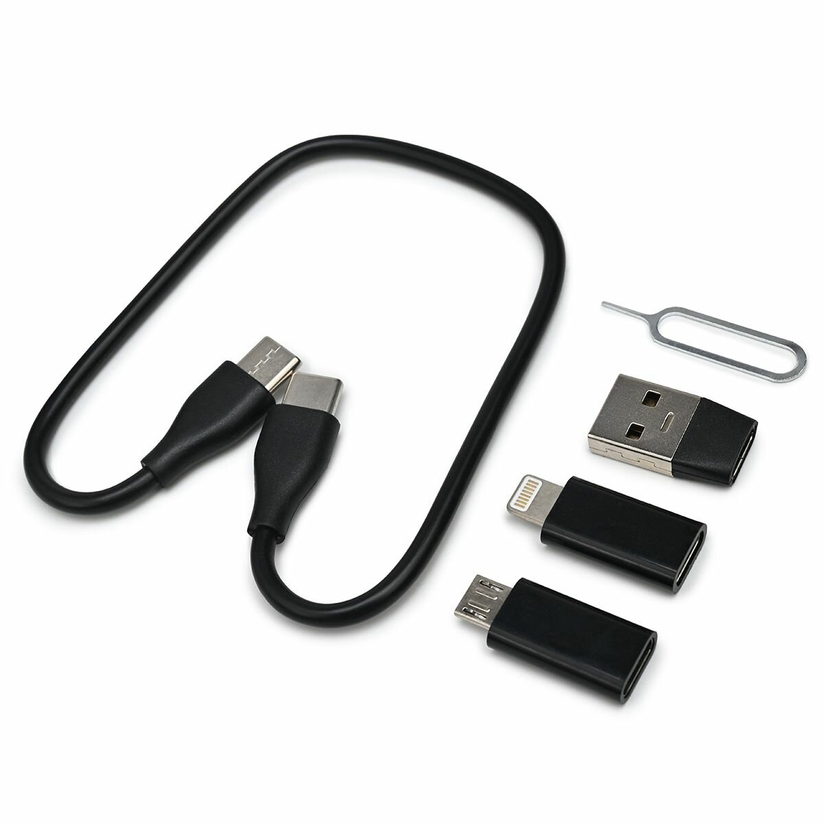 Кабель со сменным набором переходников USB, Type C, 8-pin, micro USB