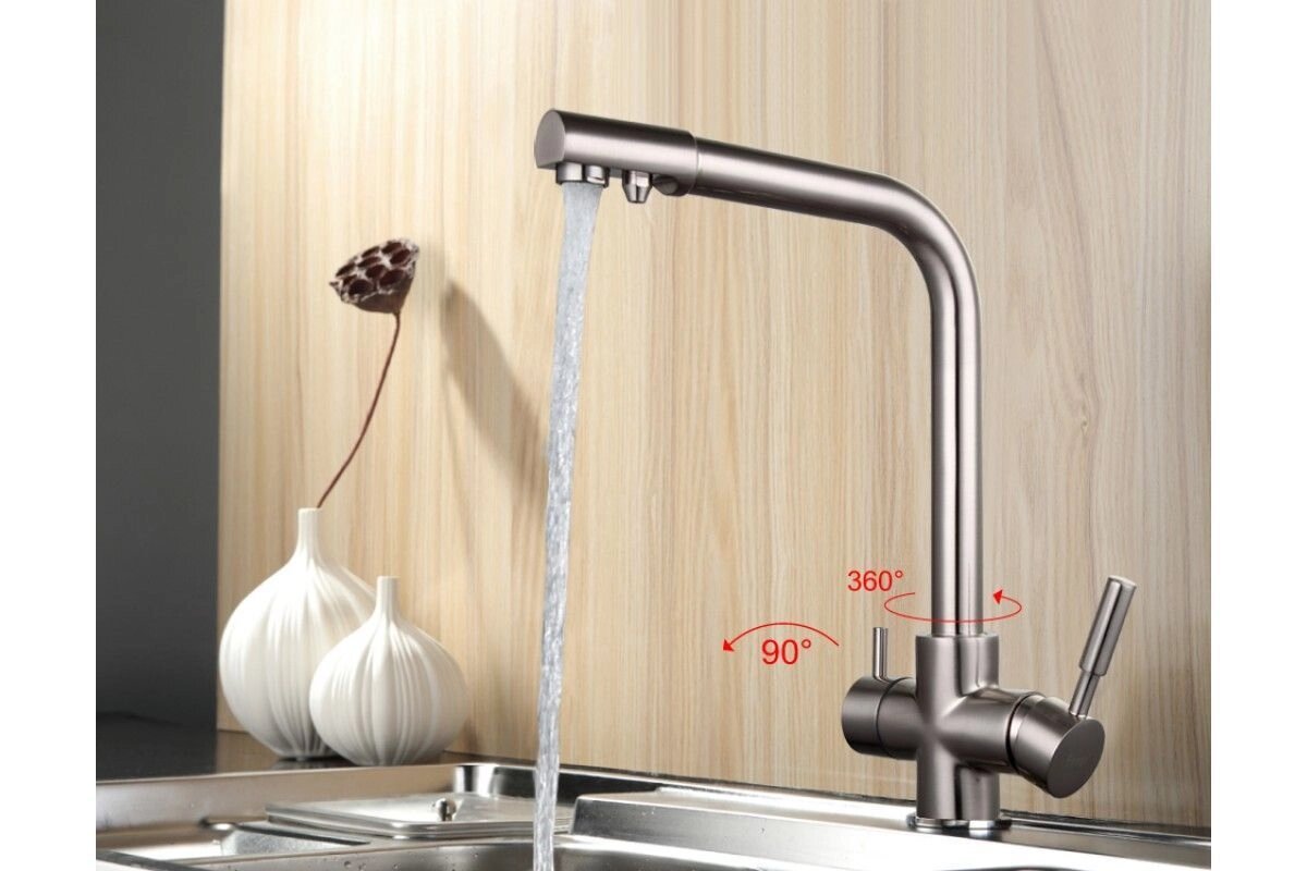 Смеситель Frap H52 F4FA35UO2-RY5 для кухни матовый хром
