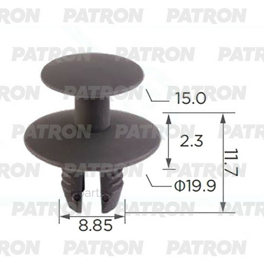 PATRON P37-2769 Клипса пластмассовая Mercedes, Chrysler применяемость: Держатель обшивки салона черная