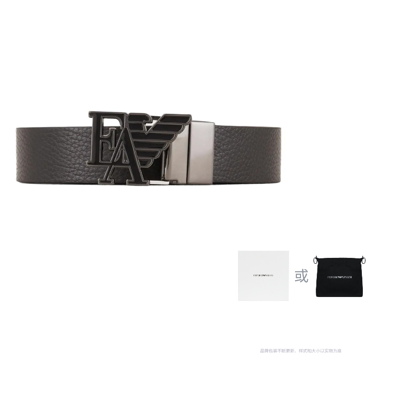 EMPORIO ARMANI Ремни из коровьей кожи Мужской Черный Ширина 3 см OneSize