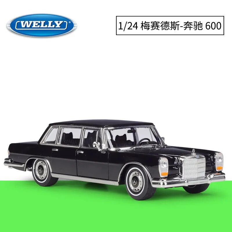 WELLY 1:24 1963 Mercedes Benz 600 Alloy Car Model Подарки на день рождения для мальчиков, коллекции хобби, подарки для мальчиков
