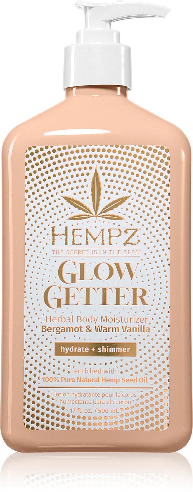 Hempz Glow getter Herbal Body Moisturizer Bergamo & Vanilla с мерцающими частицами Молочко для тела 500 мл