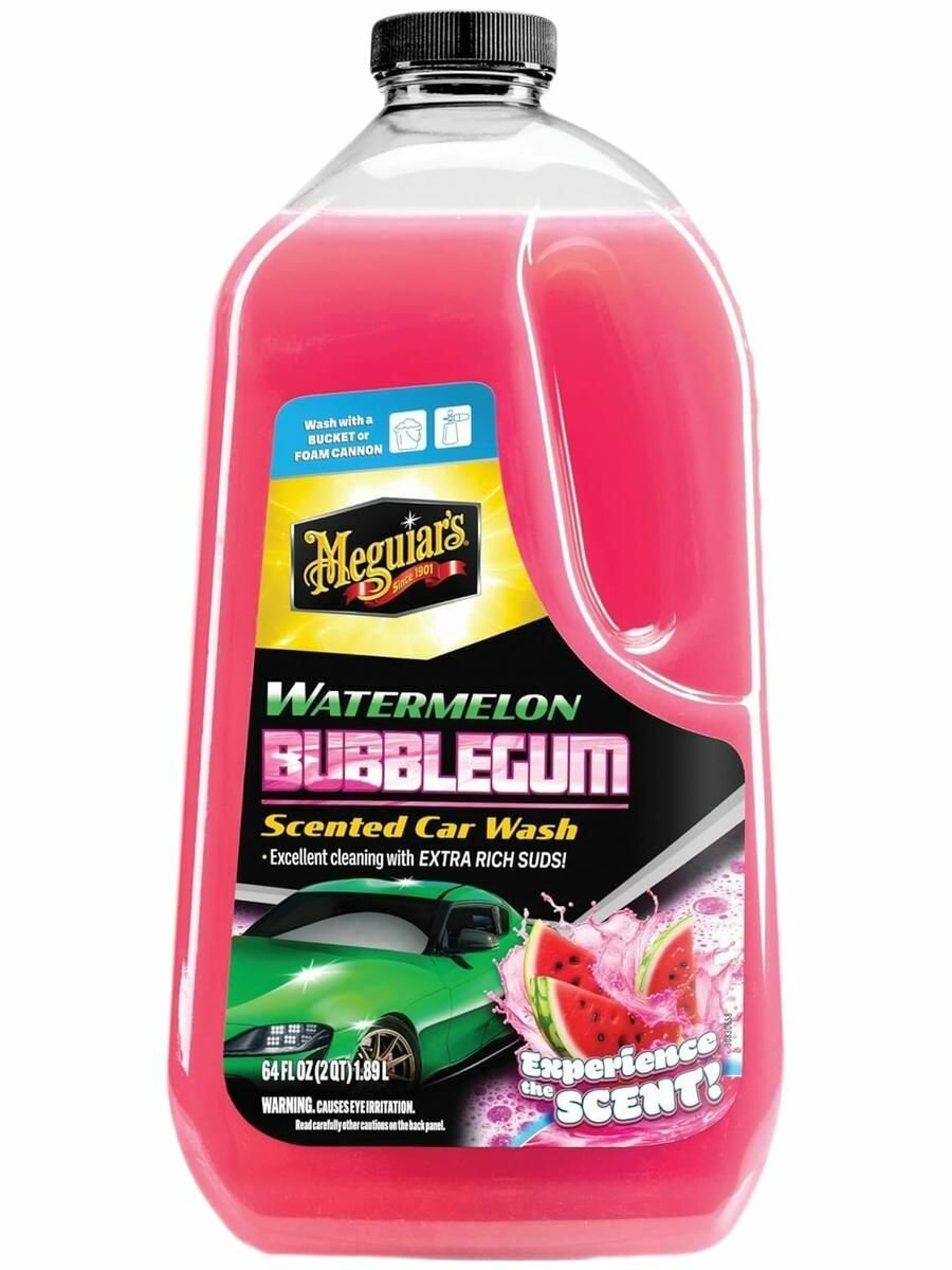 Автомобильный шампунь с ароматом "Арбузная жевательная резинка" Watermelon Bubblegum Wash G250464 Meguiar's, 1.89 л.