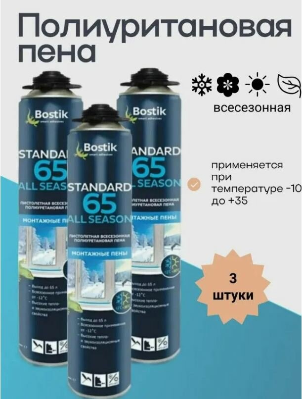 Пена монтажная всесезонная BOSTIK Standard 65