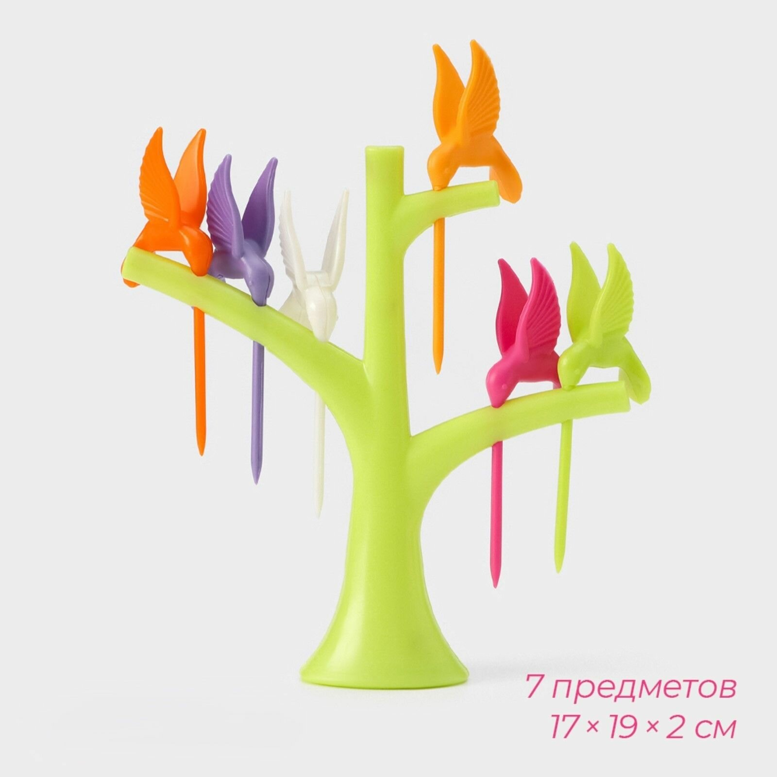 Набор для канапе Птицы , на подставке, 6 шпажек
