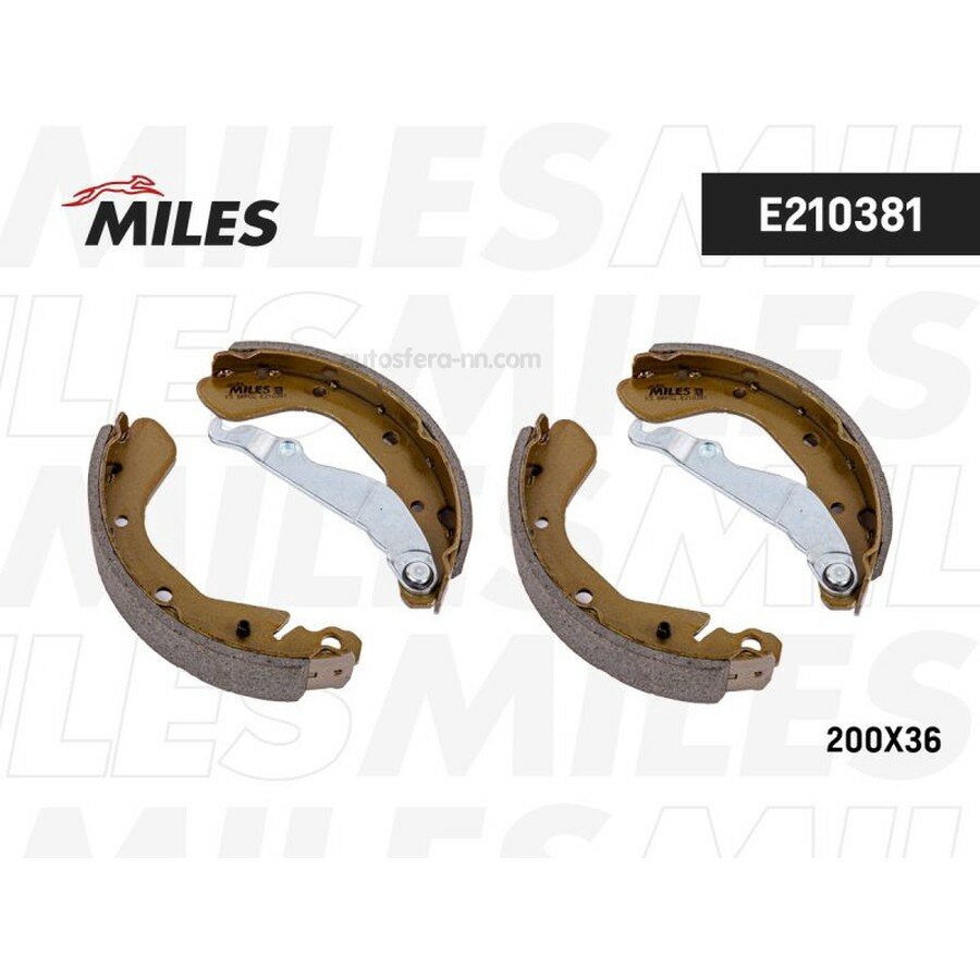 MILES E210381 Колодки тормозные барабанные CHEVROLET AVEO (T300) 11-/COBALT/RAVON R4
