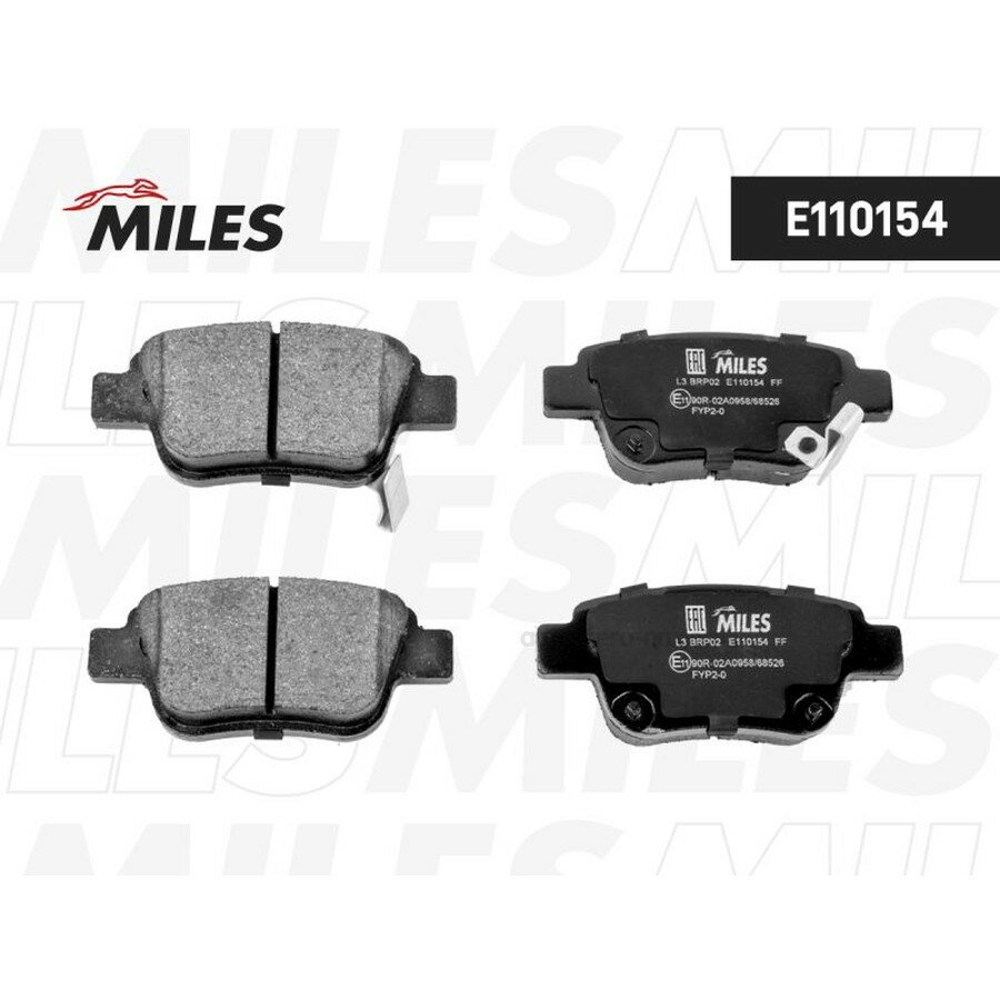 MILES E110154 Колодки тормозные задние (без датчика) (Смесь Semi-Metallic) TOYOTA AVENSIS 03/COROLLA VERSO 04 (TRW GDB3337) E110154