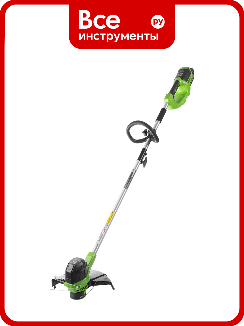 Триммер аккумуляторный GreenWorks G40LT30, 30 см, с 1хАКБ 2 Ач c USB и ЗУ, для небольших садовых участков