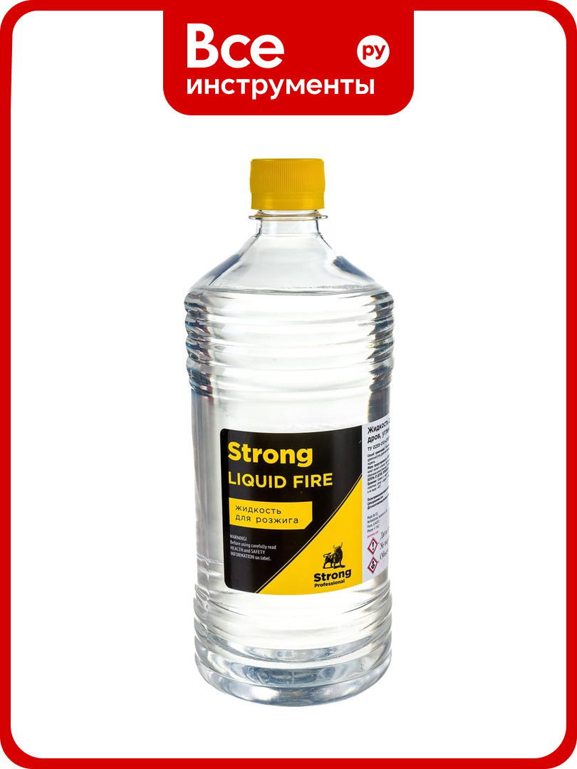 Жидкость, нефтехимик, для розжига нефтехимик STRONG LIQUID FIRE, 1л, STRLF1000, быстрого разведения огня