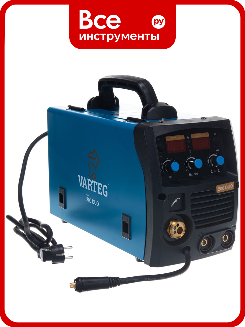 Сварочный полуавтомат Foxweld Varteg 200 DUO 6562: компактный инвертор для MIG/MAG и MMA сварки с цифровым дисплеем и мо