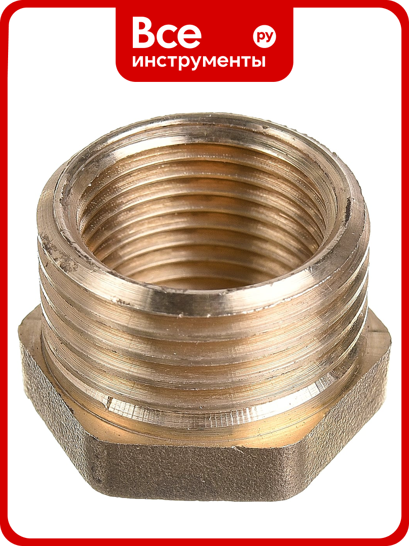 Футорка LD PRIDE DN15х10 (1/2" НР х 3/8" ВР) латунь никель с биркой LD.67.517.15х10