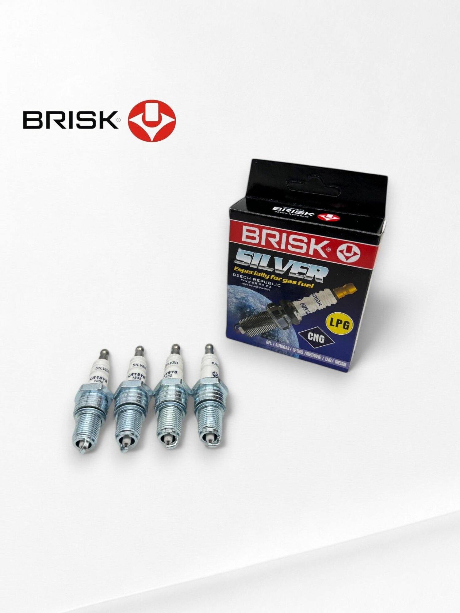 Свечи зажигания BRISK LR15YS 1332 SILVER (Комплект 4шт) для ВАЗ/LADA c 8-ми клапанным двигателем ГАЗ ГБО/Бензин