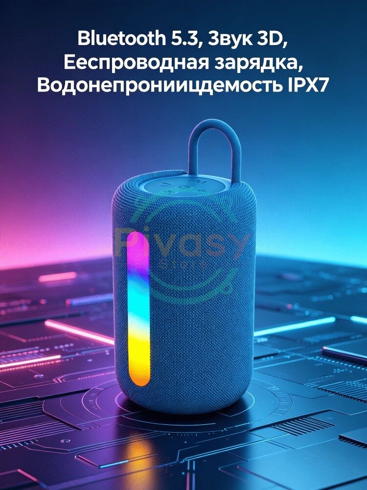 Bluetooth-динамик мощностью 8Вт, RGB-подсветка, 20 Гц-20 кГц для настольного компьютера на открытом воздухе для кемпинга