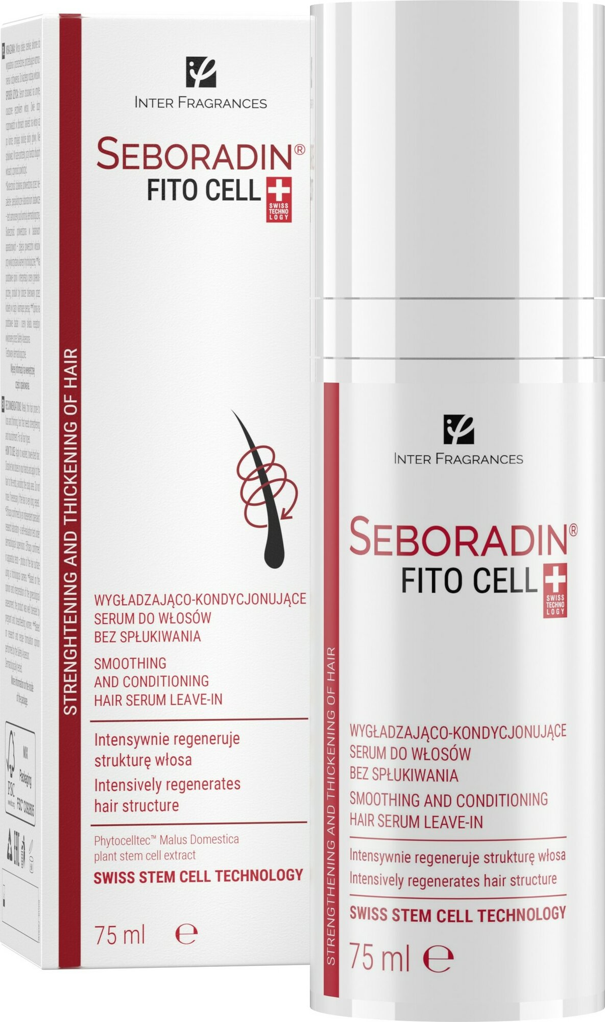 SEBORADIN Несмываемая сыворотка-кондиционер Seboradin Fito Cell для укрепления и стимуляции роста волос Seboradin Fito Cell Smoothing and Conditioning Hair Serum Leave-In 50ml