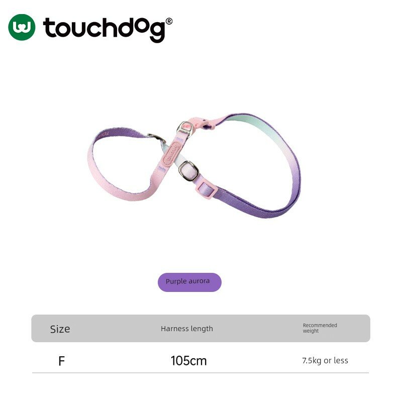 Touchdog Анти-вырывание кошачий поводок без удушения Фиолетово-зеленый F-размер для маленьких кошек