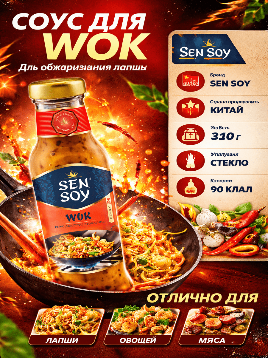 Соус Sen Soy для обжаривания лапши Wok, 310г