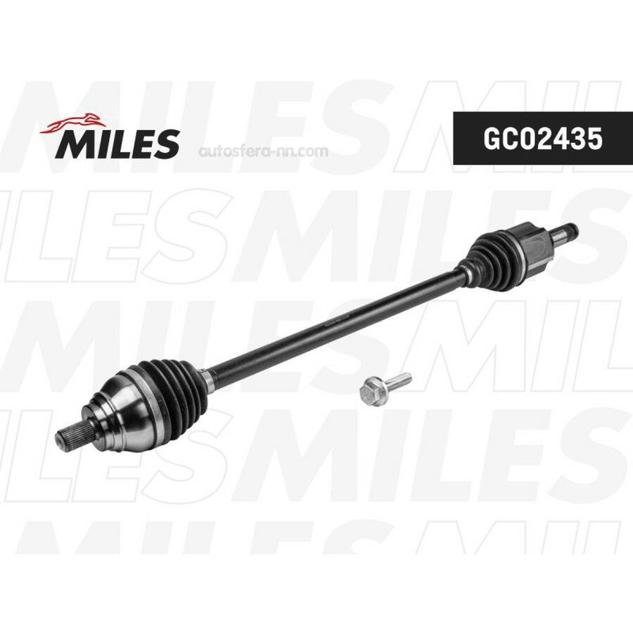 MILES GC02435 Привод в сборе SKODA OCTAVIA/LEON 17-/ VW GOLF/ AUDI A3/S3 16-/ RS3 21- прав.