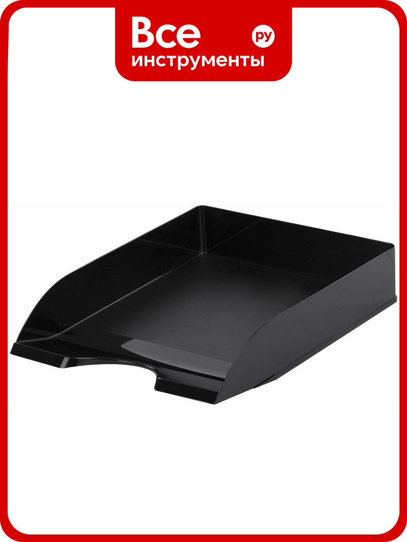 Горизонтальный лоток для бумаг BRAUBERG ORIGINAL 315x250x60 мм, черный 238104