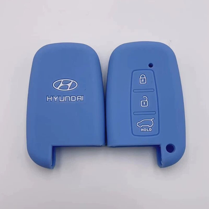 Чехол для автомобильного ключа Hyundai Sonata VIII, ix35, Elantra - Синий 1 шт. Прочный защитный чехол для брелока