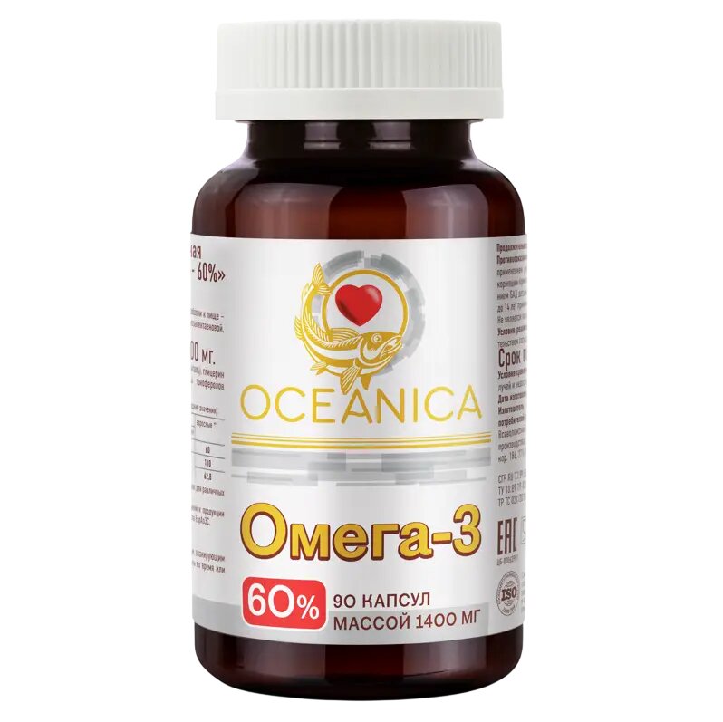 Океаника Омега-3 60% капсулы массой 1400 мг 90 шт