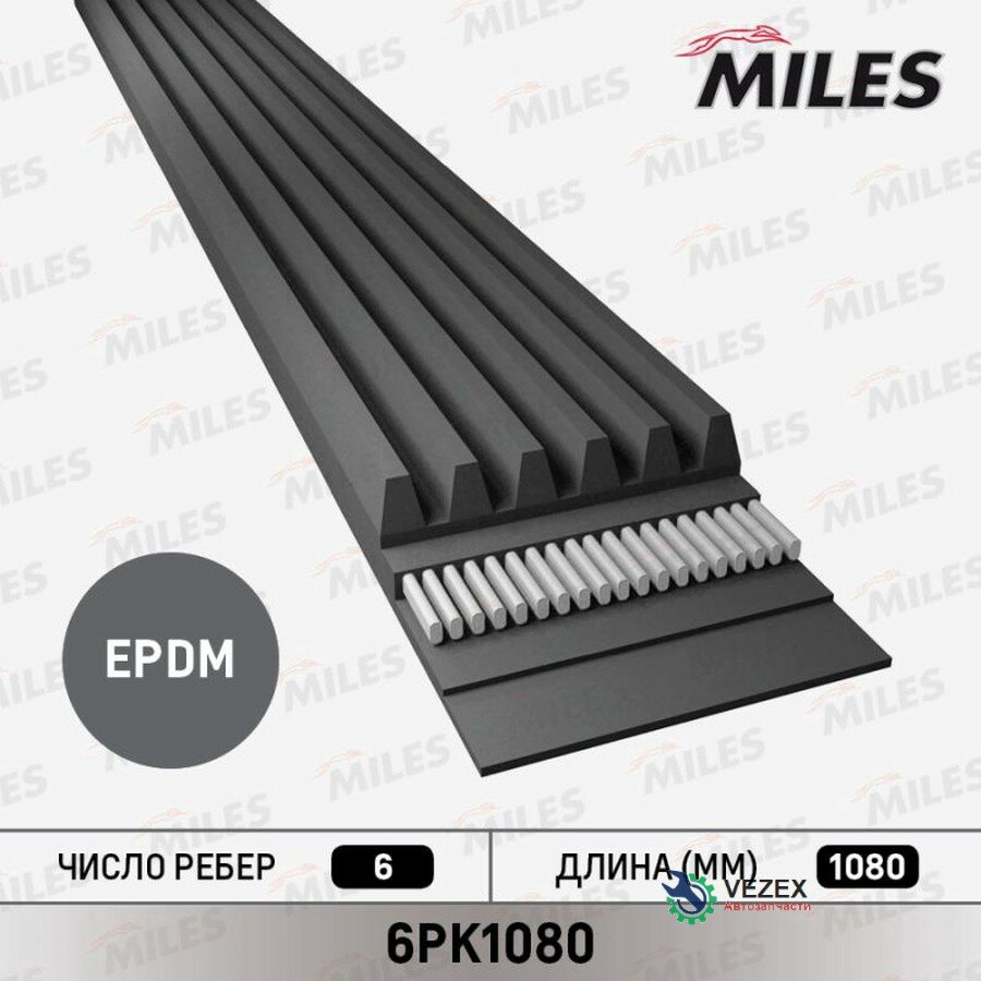 MILES 6PK1080 Ремень поликлиновой