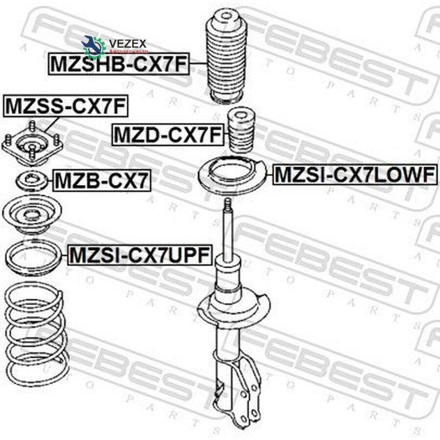 FEBEST MZSI-CX7LOWF проставка пружины нижняя MZSI-CX7LOWF