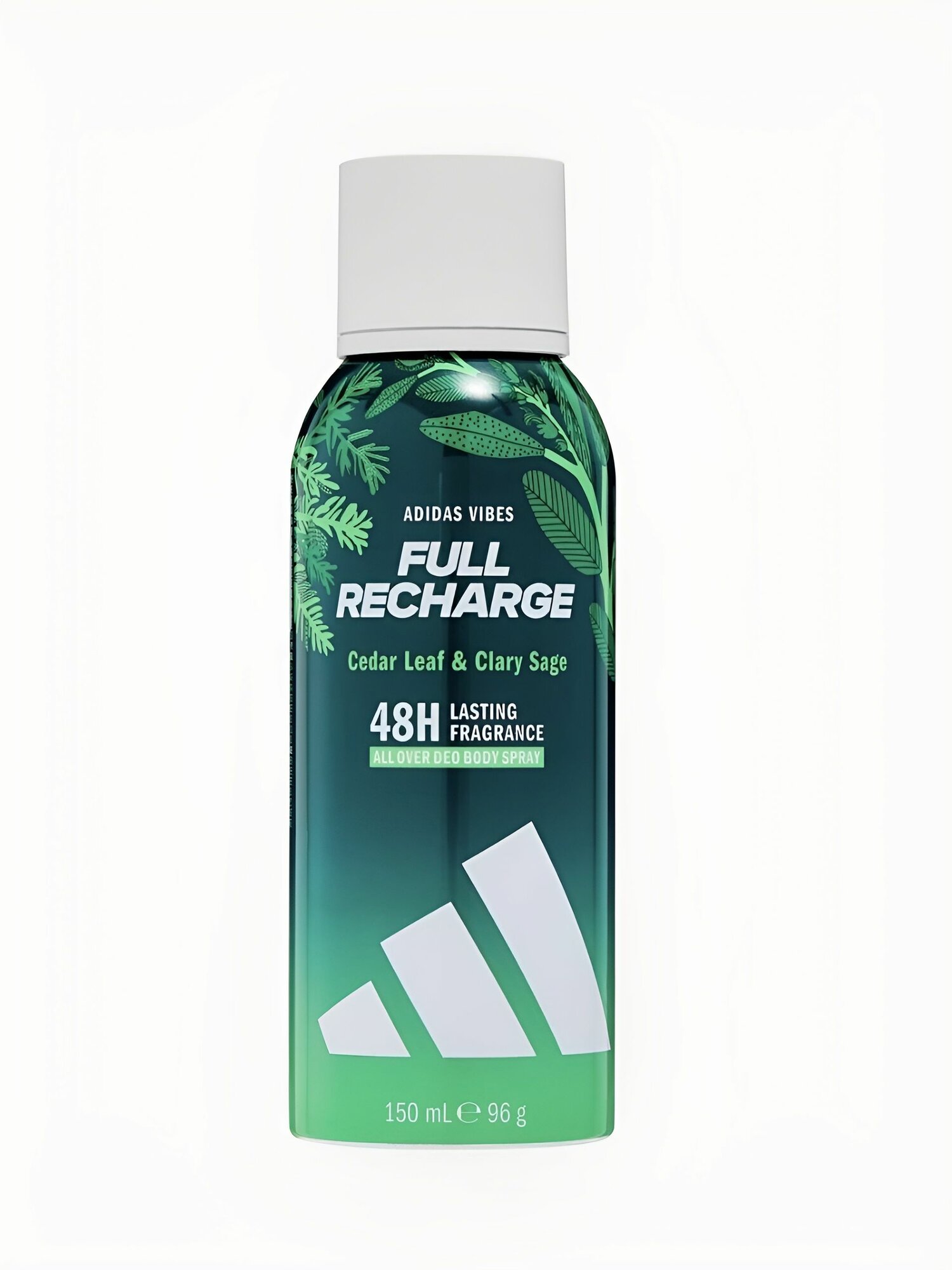 Дезодорант спрей ADIDAS ibes full recharge all over deo, 150 мл. Листья кедра и шальфей.