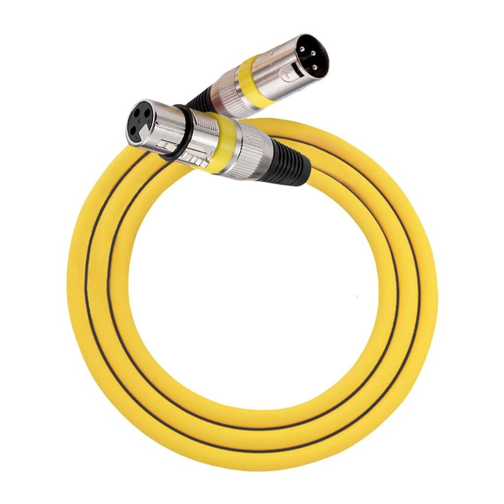 Кабель микрофонный XLR 3-pin, Желтый - 30cm